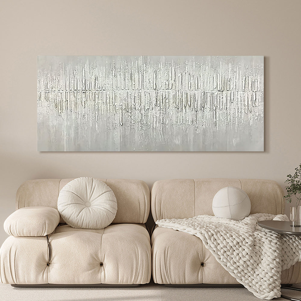 Oversized Gray 3D Abstract Canvas Painting Minimalist Art 3D Plaster ...