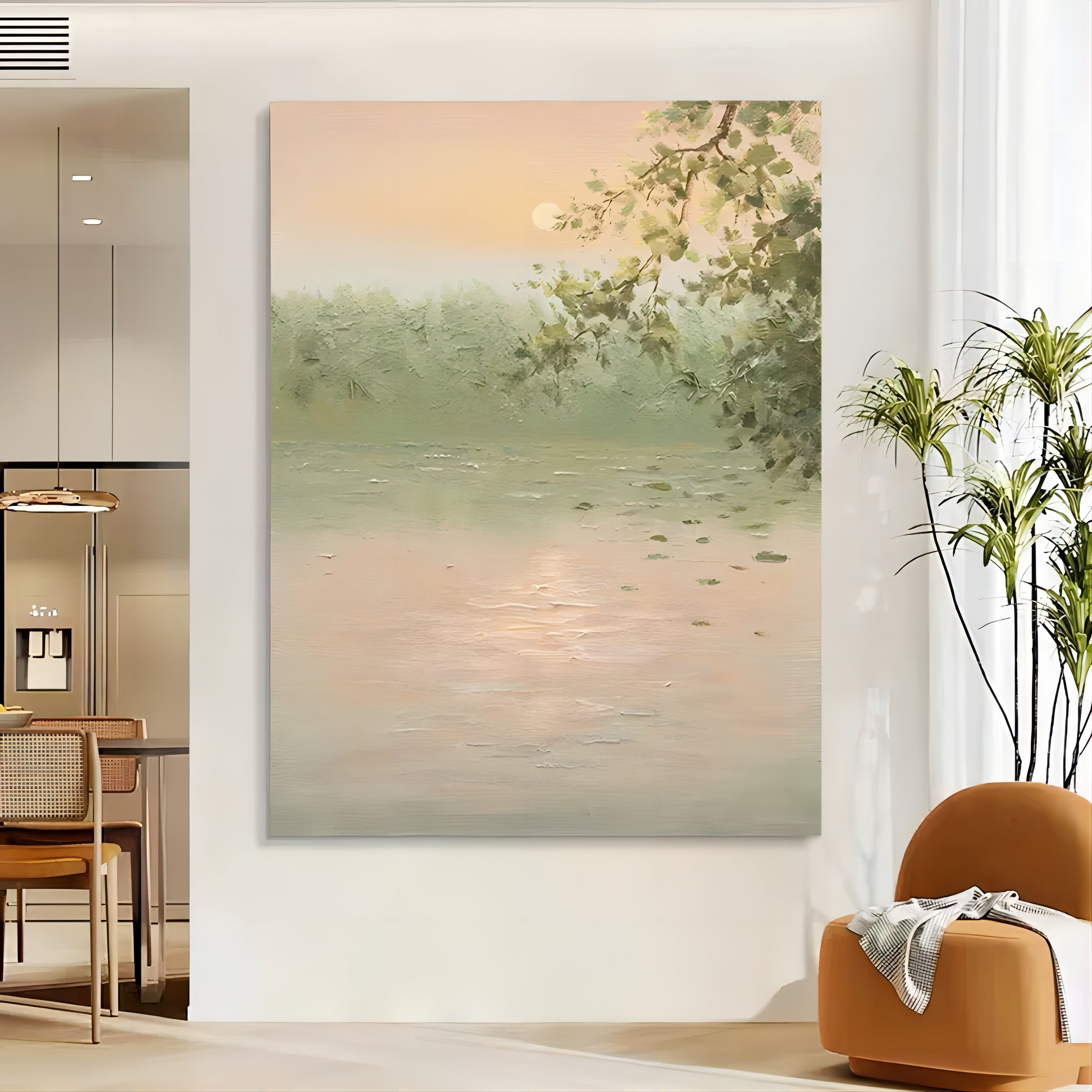 Large Green Landscape Art Large Green Wall Decor Green Landscape 3D ...