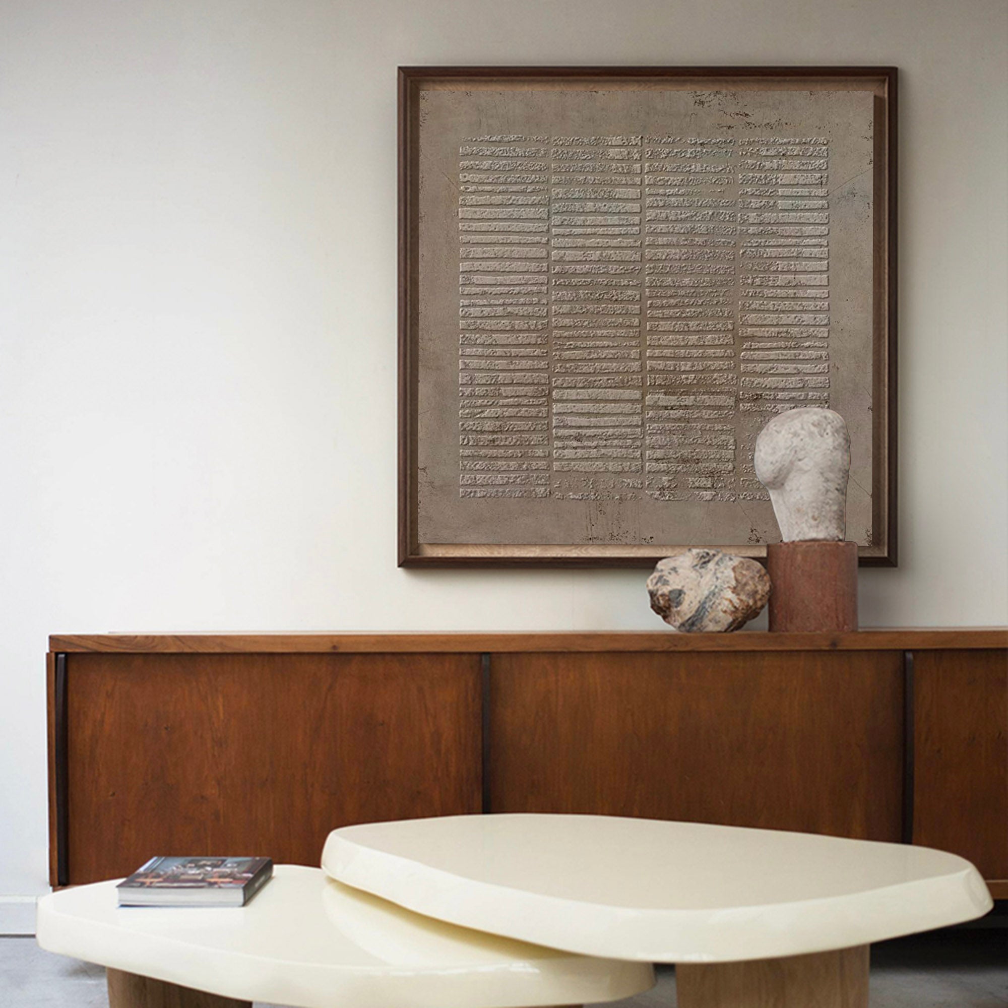 Brown Abstract Painting On Canvas Brown Bohemian Painting Brown Wall ...