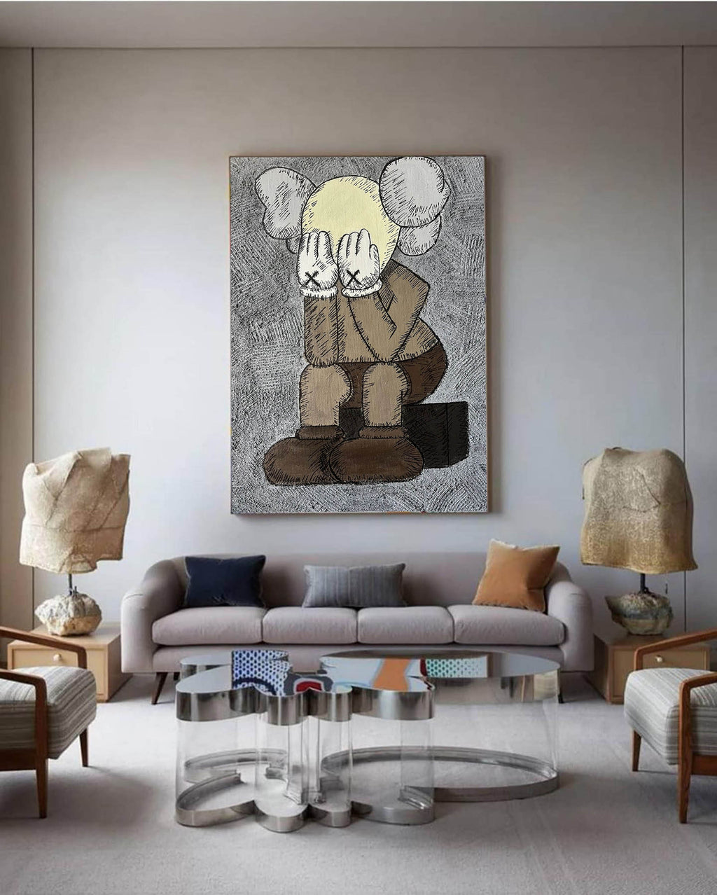 Large Kaws Painting Kaws 3D Textured Wall Paintings Kaws Pop Art Kaws ...